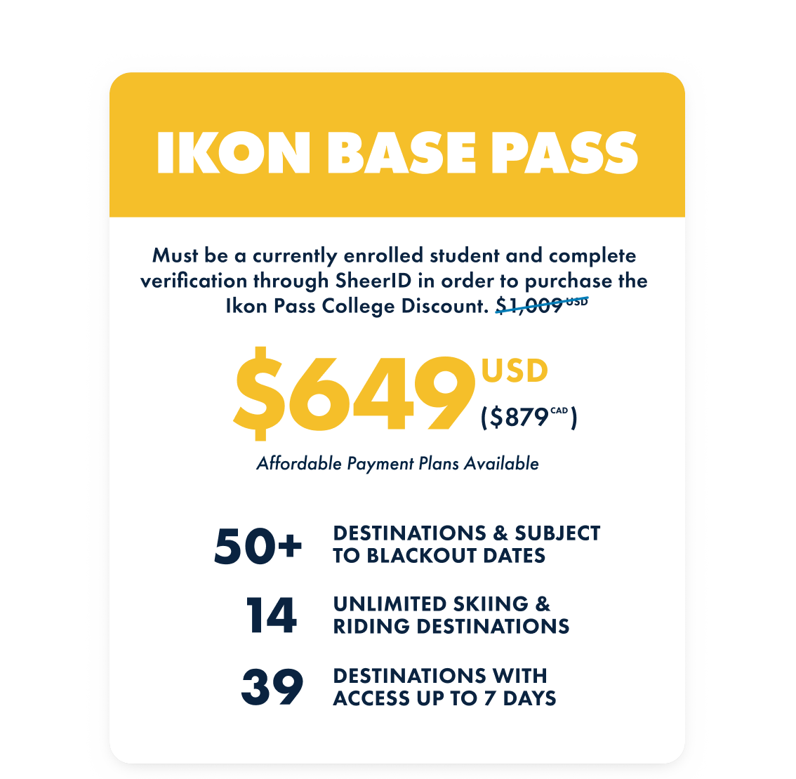 Ikon Pass Student Discount | Ikon College Pass | SkiSync