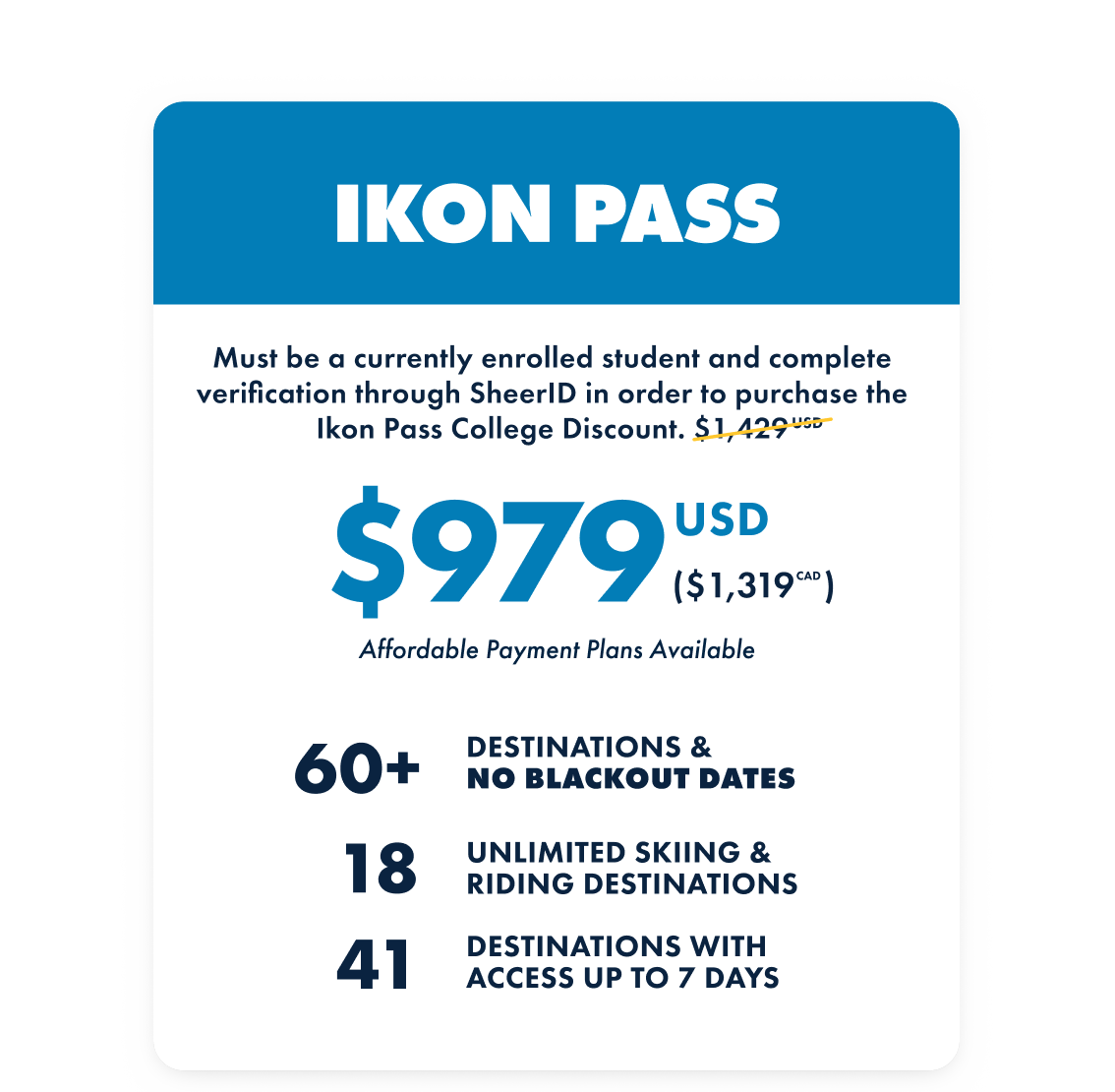 Ikon Pass Student Discount | Ikon College Pass | SkiSync